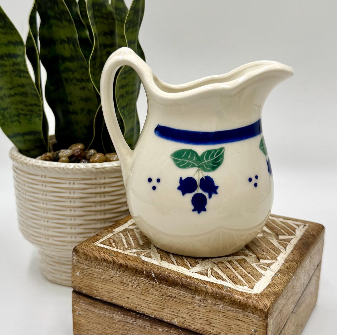 Vintage Hartstone Blueberry Ceramic Pottery Creamer | Earthenware ...