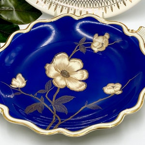 Vintage Weimar Porcelain Cabinet Platter | Cobalt Blue With White ...