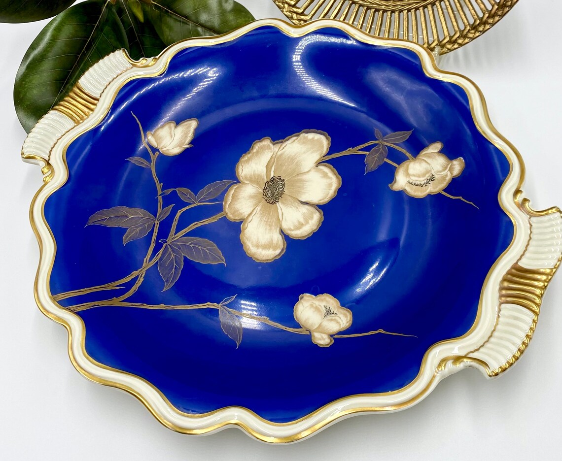 Vintage Weimar Porcelain Cabinet Platter Cobalt Blue With - Etsy
