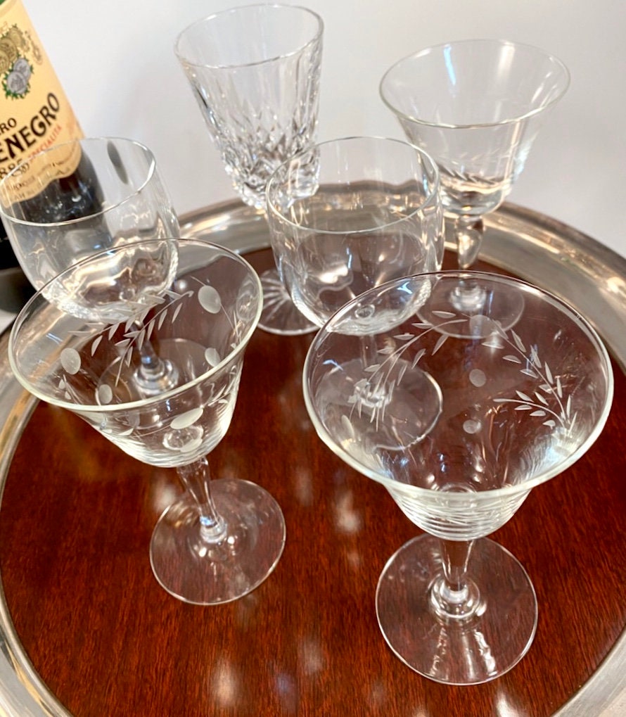 Crystal Cordial Glasses Assorted Crystal Stemware Crystal | Etsy