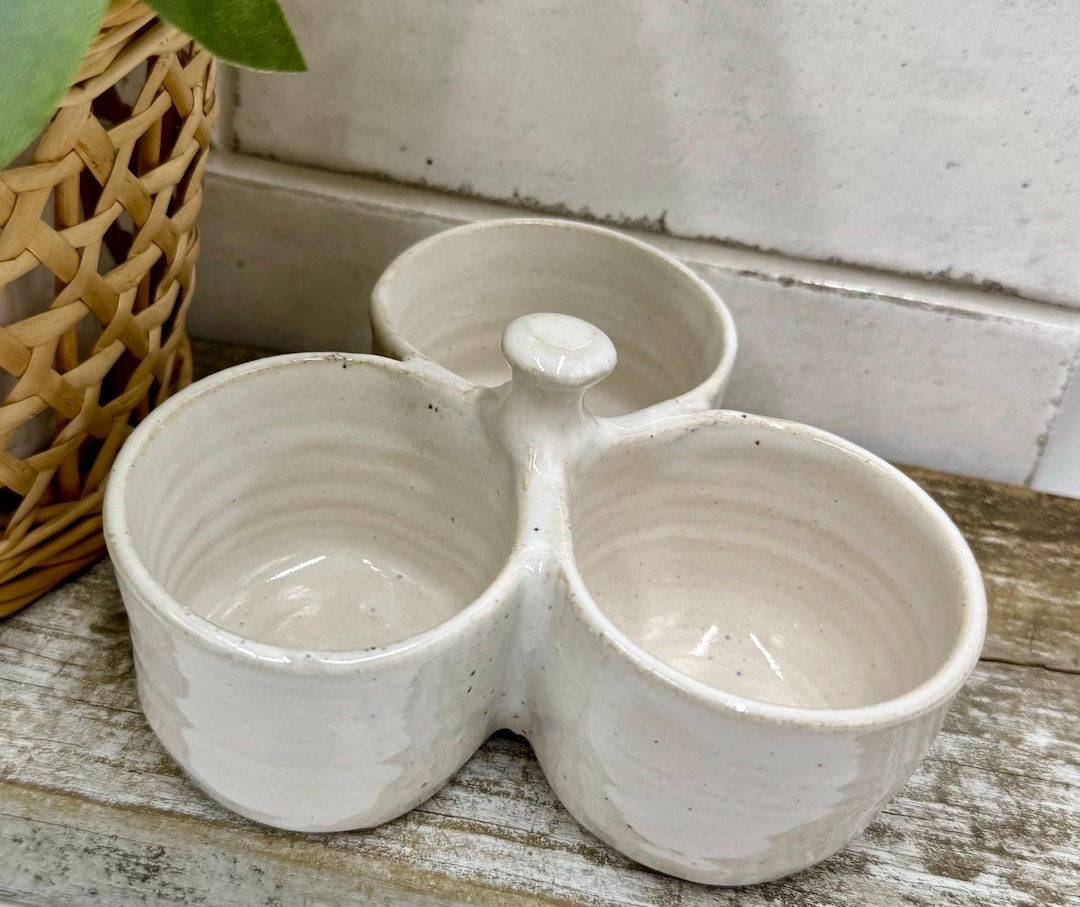 Triple Three-way Connected Serving Bowls | Olive Bowls | Appetizer ...