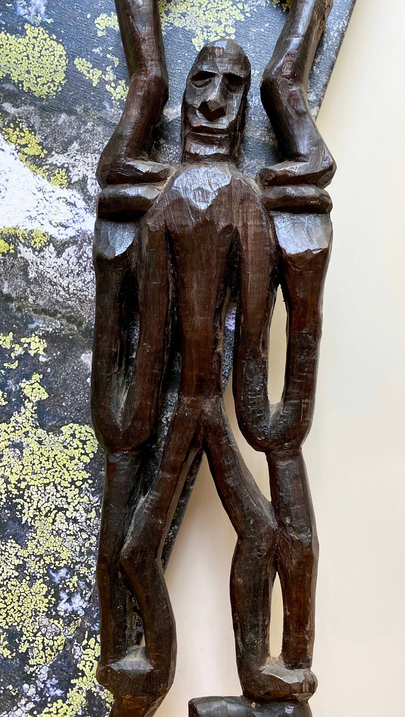 Vintage African Totem Art | Carved Wood Tall African Totem | Wall Art ...