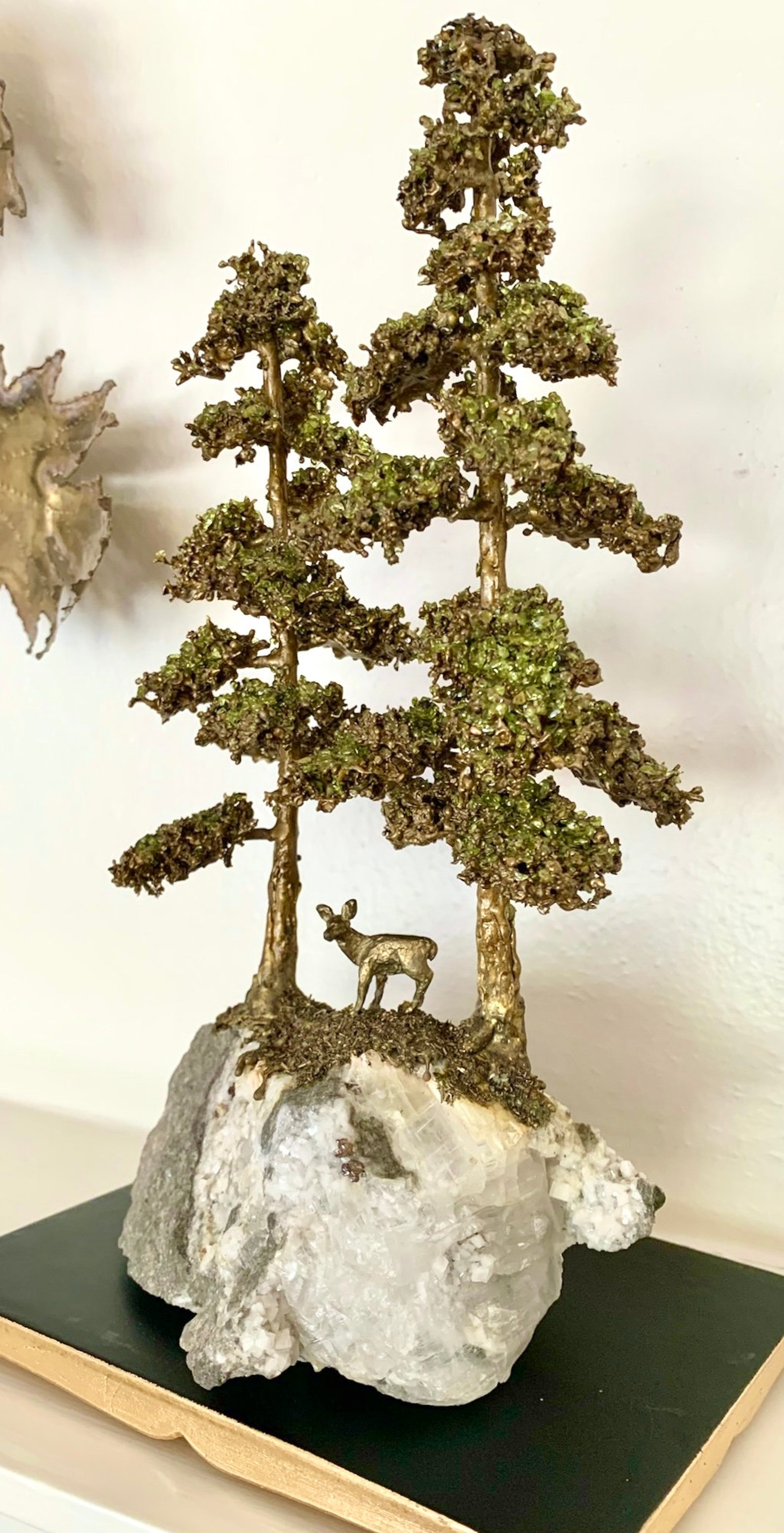 Richard Bell Smith Brass Bronze Bonsai Sculpture | Gemstone Conifer ...