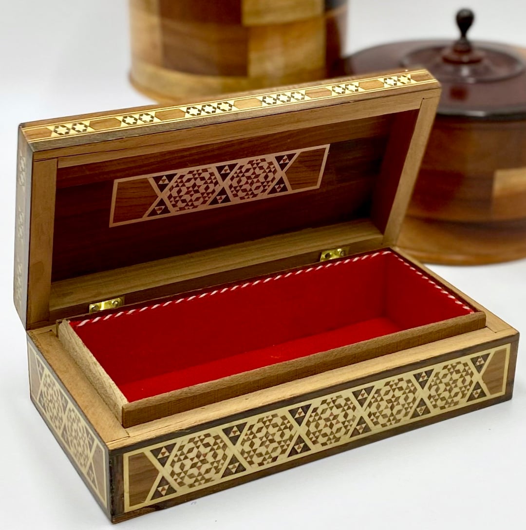 Indo Persian Micro Mosaic Inlaid Wooden Box | Stunning Geometric ...
