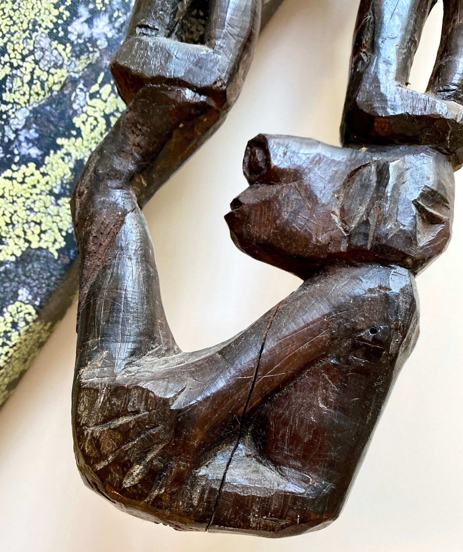 Vintage African Totem Art | Carved Wood Tall African Totem | Wall Art ...