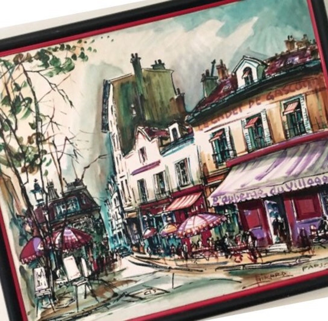Paris Street Scene | Original Painting by Marius Girard | Mod Painting ...