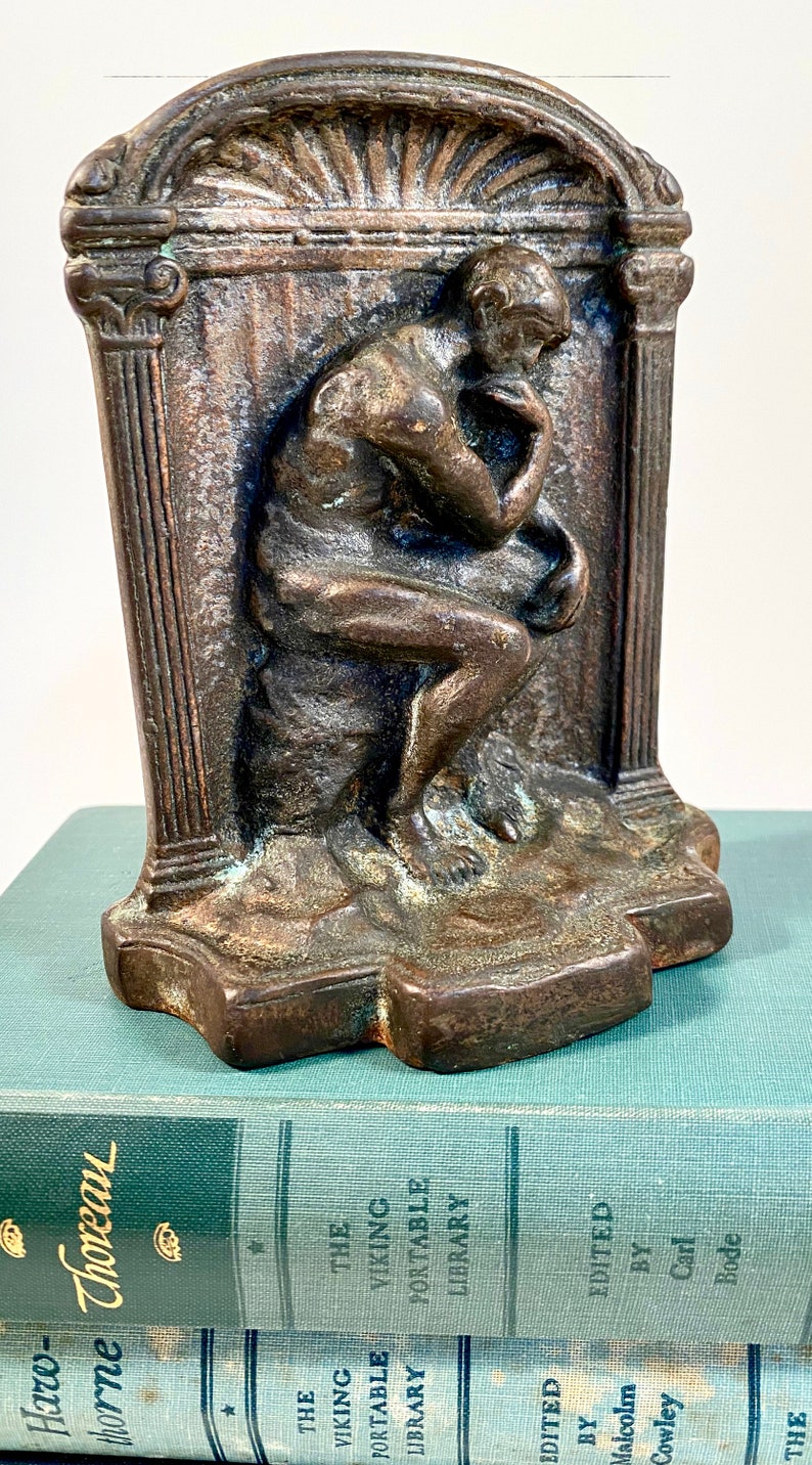 Vintage Sand Cast Metal Bookend Auguste Rodin's - Etsy