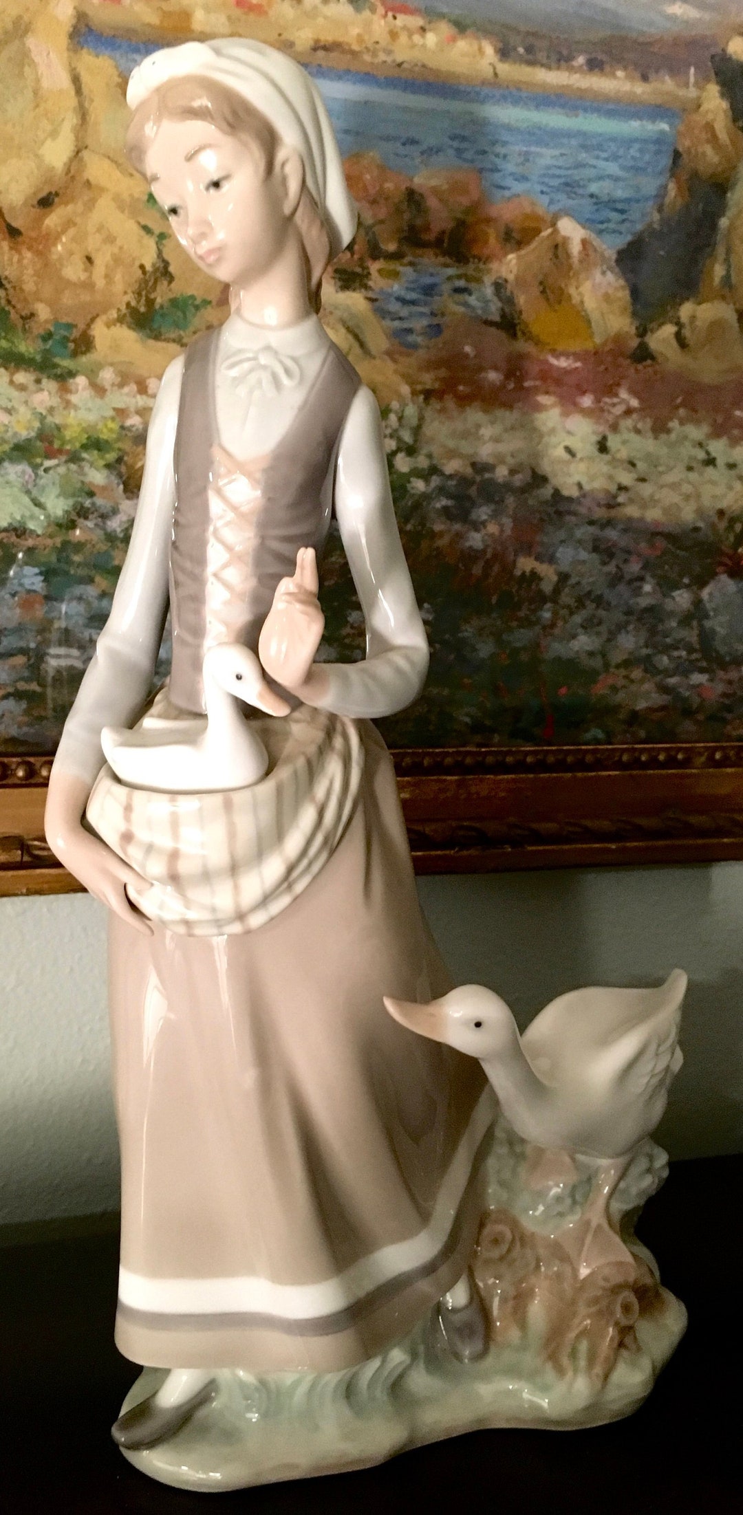 Lladro Porcelain Girl With Goose Figurine Statue 4815 Retired Lladro ...