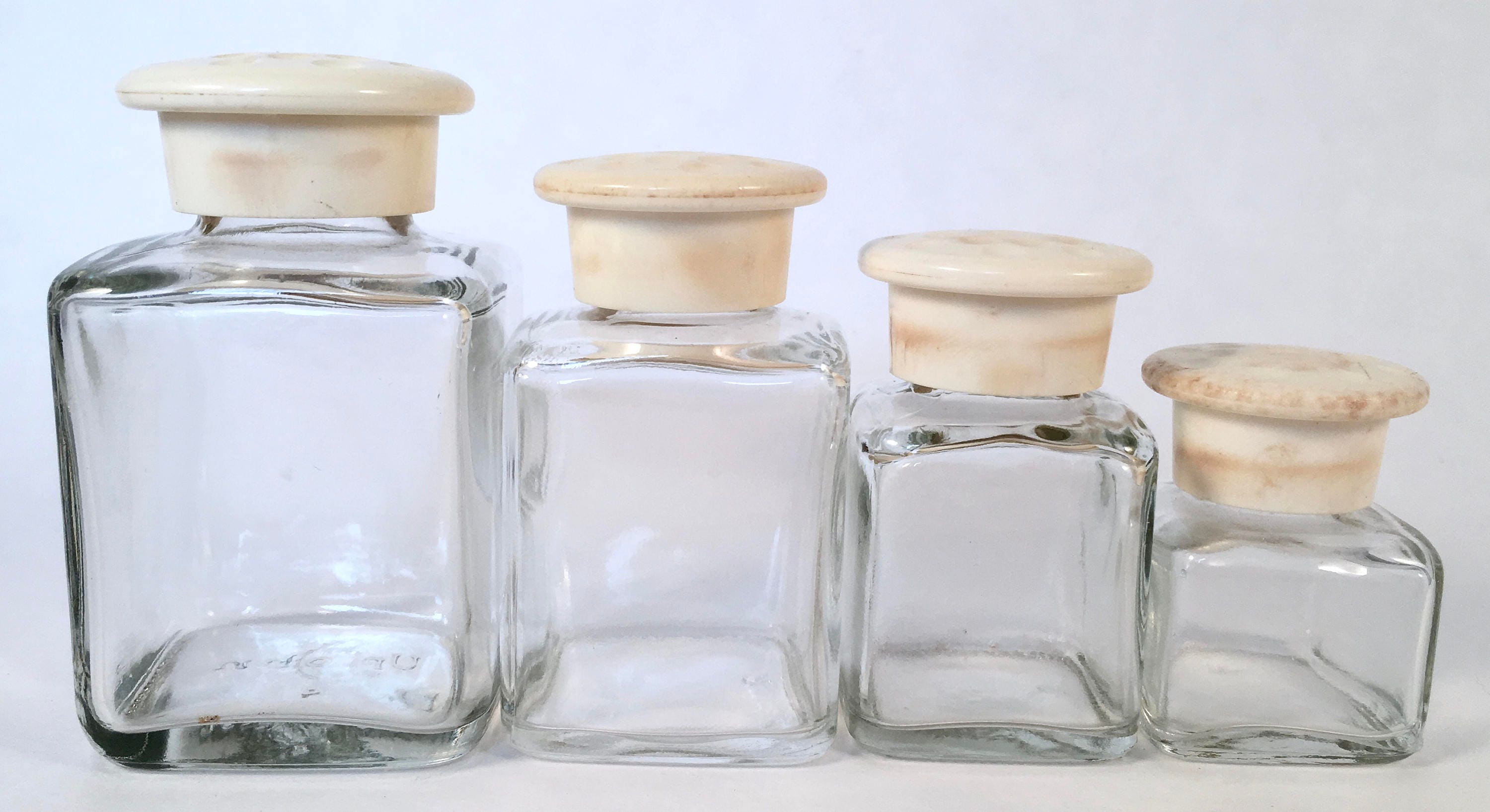 Vintage Upjohn Glass Apothecary Medicine Vitamin Jars - Etsy