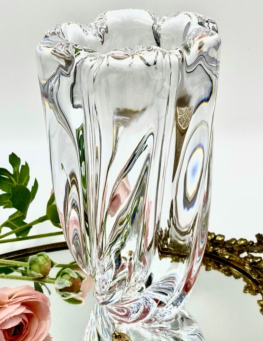 Vintage Orrefors Art Glass Vase Scandinavian Swedish Glass Edvin ...