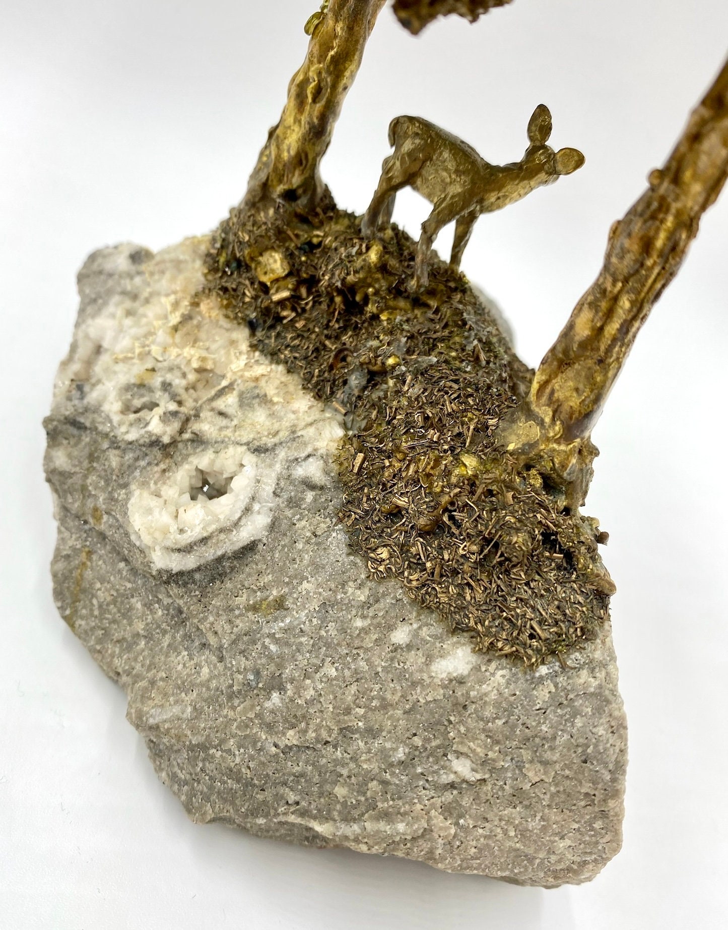 Richard Bell Smith Brass Bronze Bonsai Sculpture | Gemstone Conifer ...