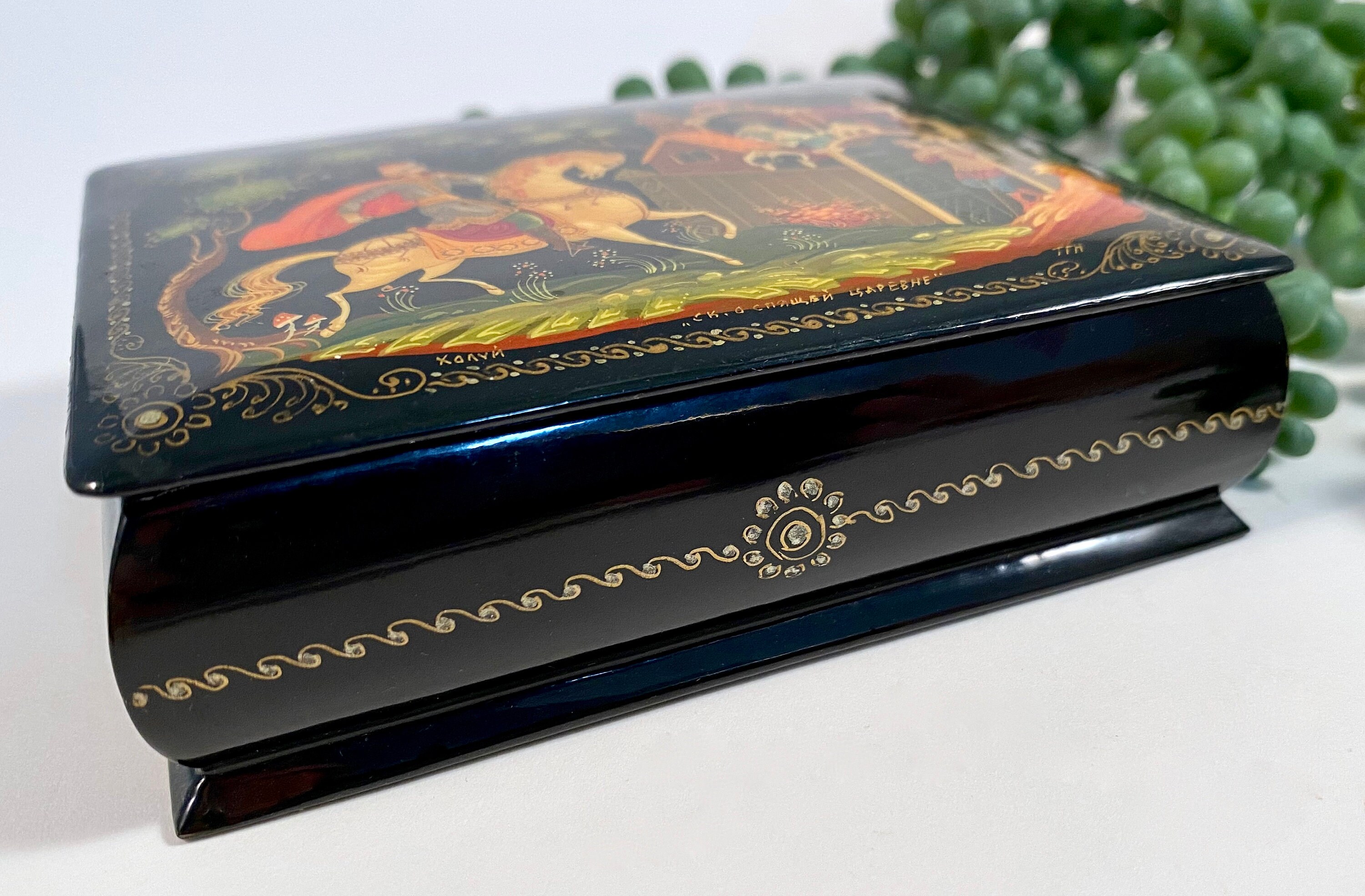 Beautiful Vintage Russian Lacquer Box Collectible Black - Etsy