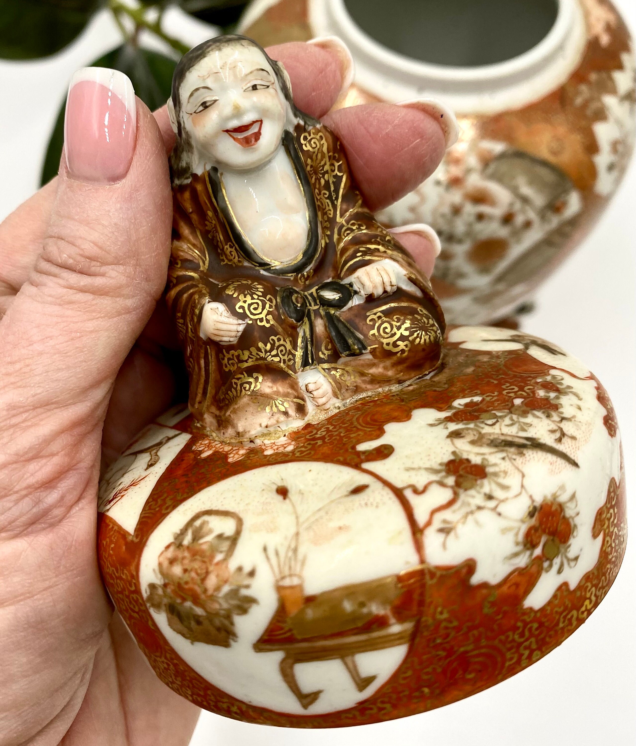 Vintage Japanese Ginger Jar | Covered Lidded Jar | Kutani Porcelain ...