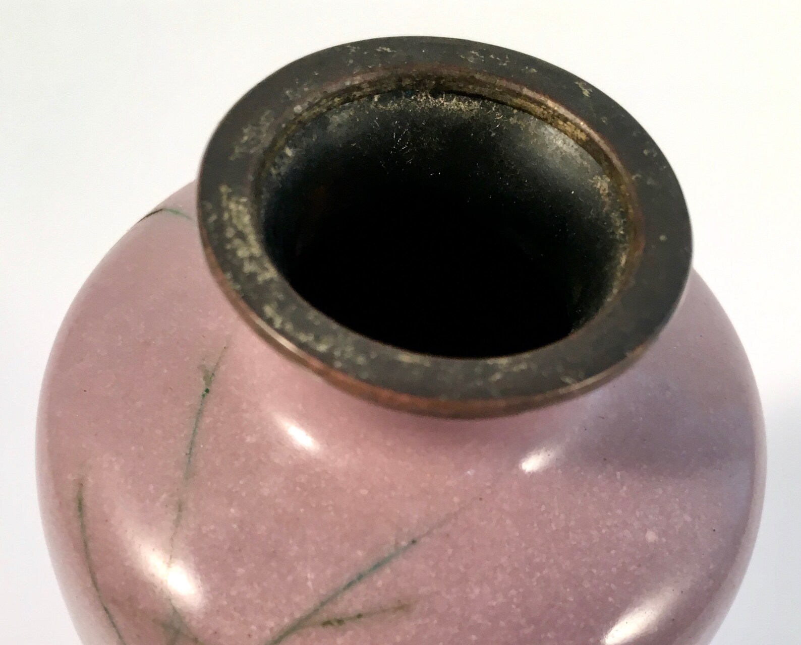 Antique Enameled Vase Enamel Over Metal Asian Japanese - Etsy