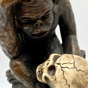 Vintage Chalkware thinker Ape Statue M. Luchessi Ape - Etsy