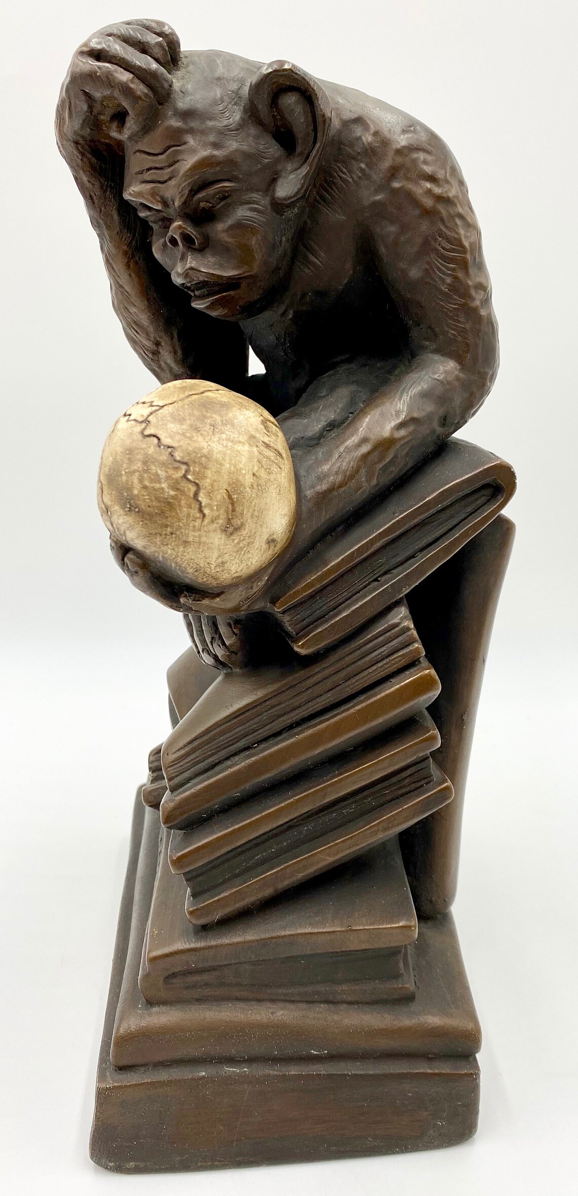 Vintage Chalkware thinker Ape Statue M. Luchessi Ape - Etsy