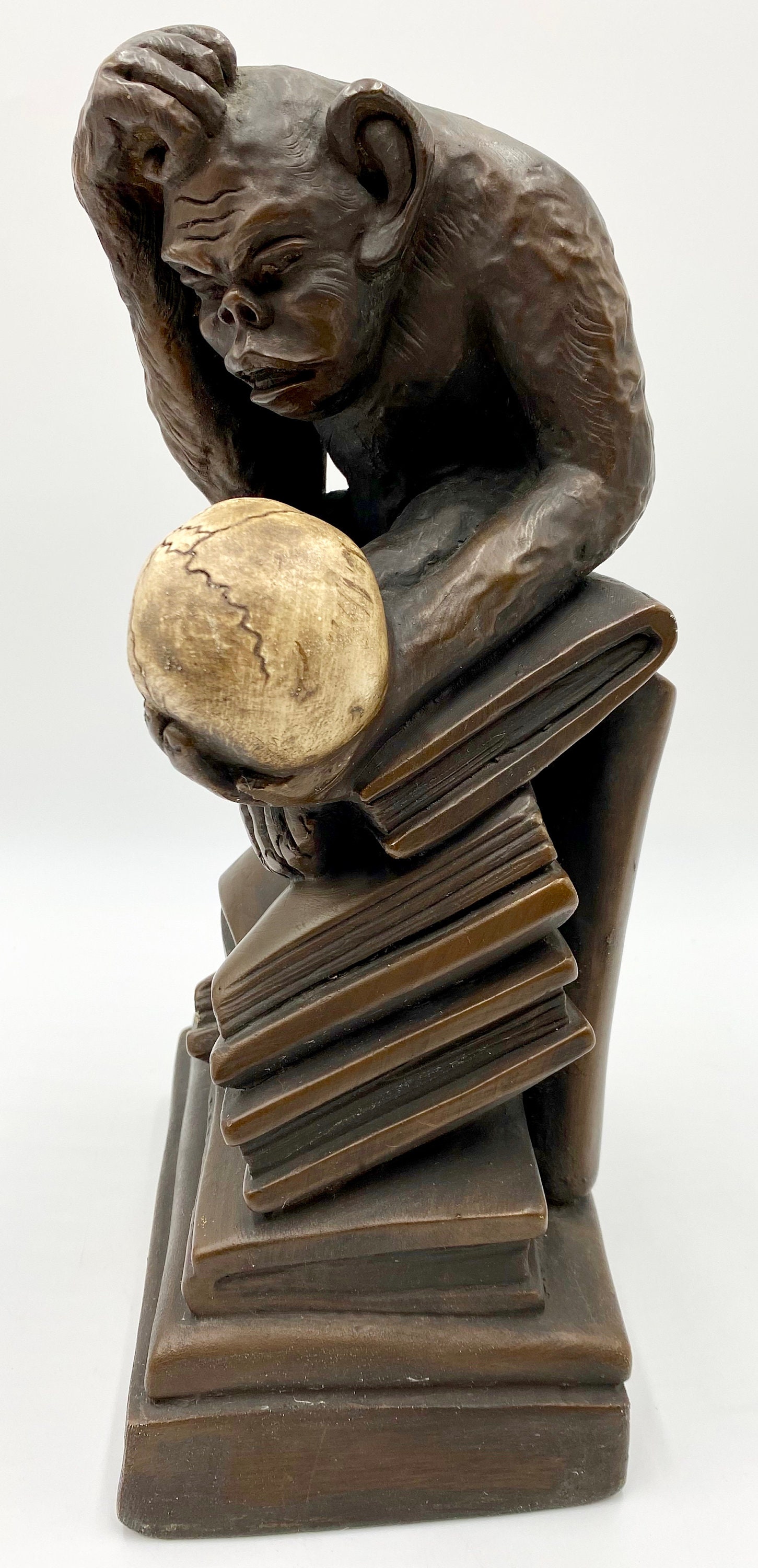 Vintage Chalkware thinker Ape Statue M. Luchessi Ape - Etsy