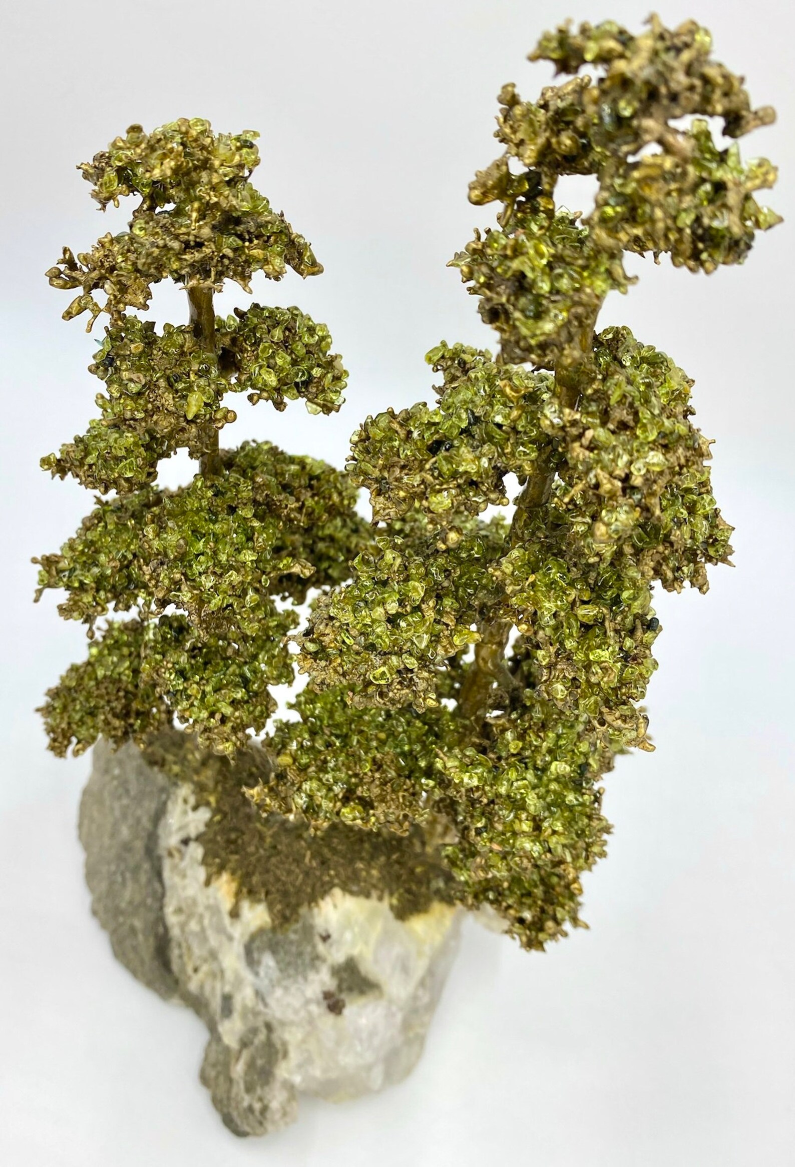 Richard Bell Smith Brass Bronze Bonsai Sculpture | Gemstone Conifer ...