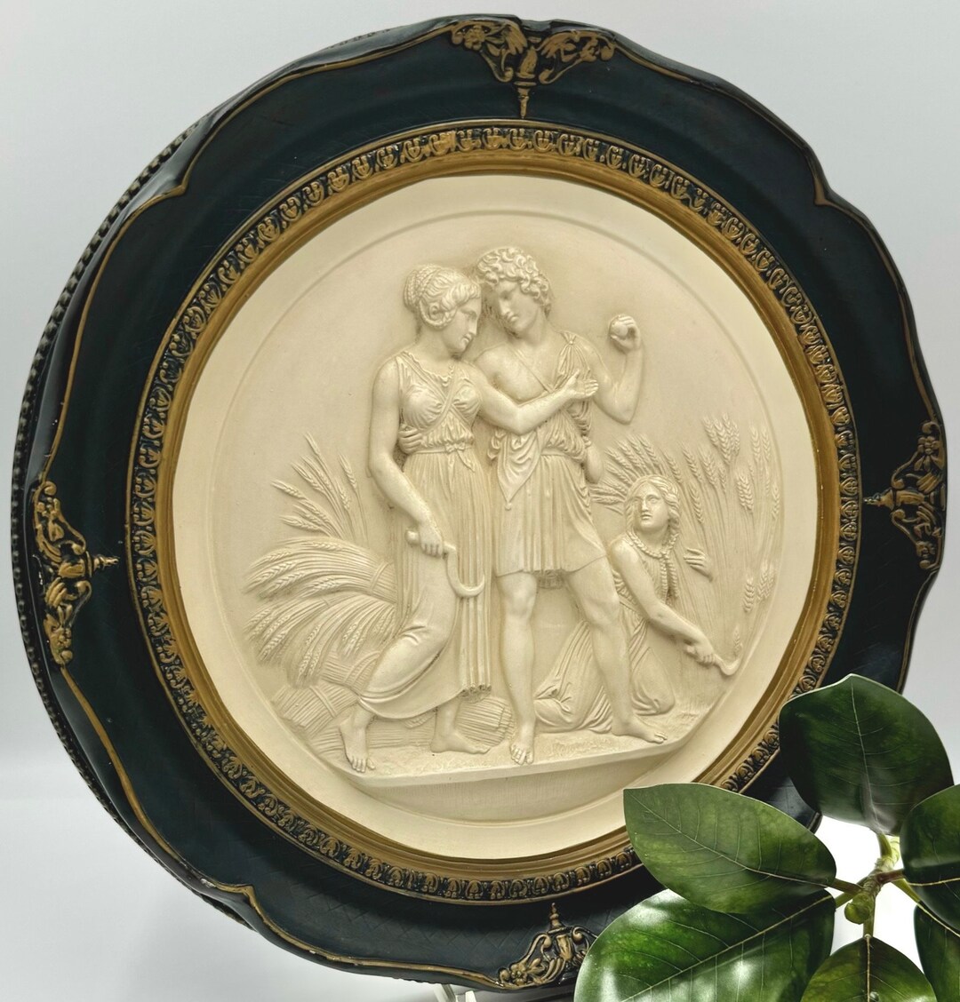 Neoclassical Biscuit Relief Plaque Roundel Plaque With Incorporated ...