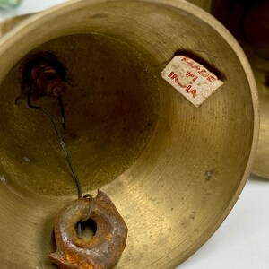 Vintage Solid Brass Temple Bells Hindu Buddhist Brass Bells Graduated Sizes Bells With Clappers ...