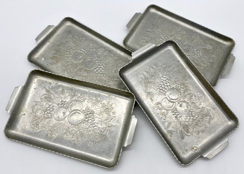 Darling Vintage Aluminum Trays | Small Rectangular Scatter Trays ...