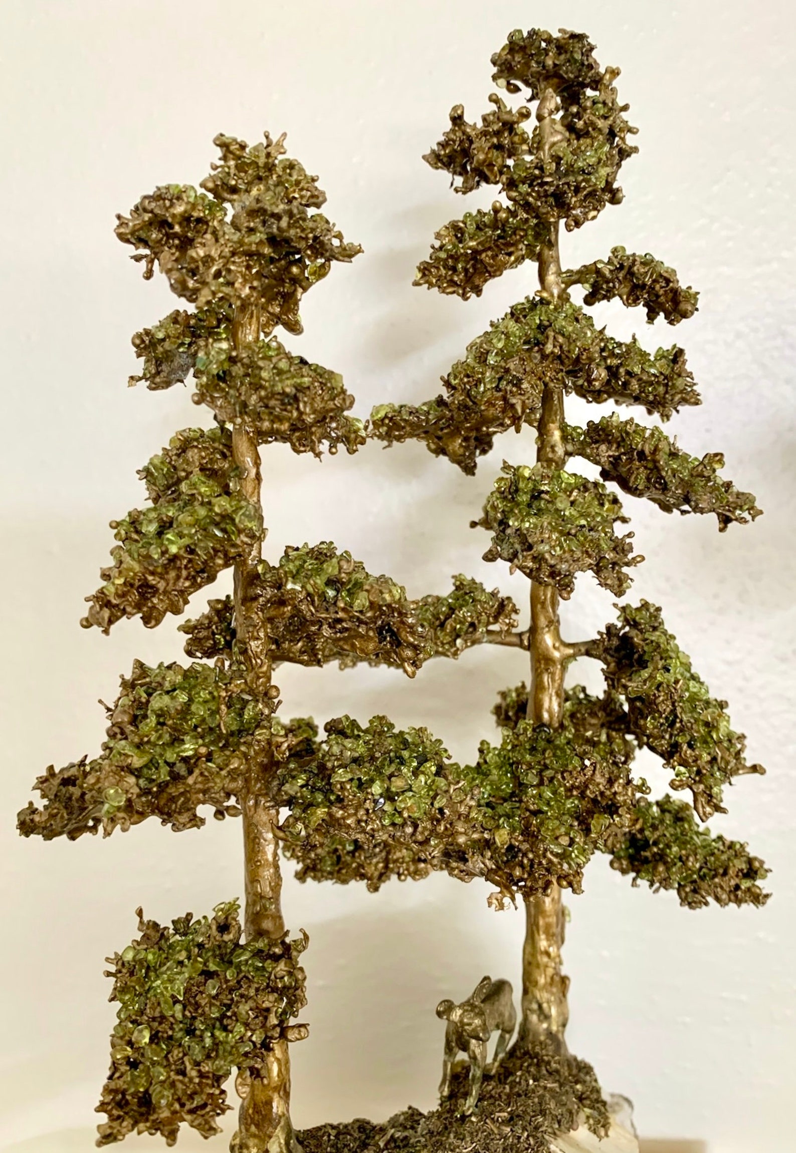 Richard Bell Smith Brass Bronze Bonsai Sculpture | Gemstone Conifer ...