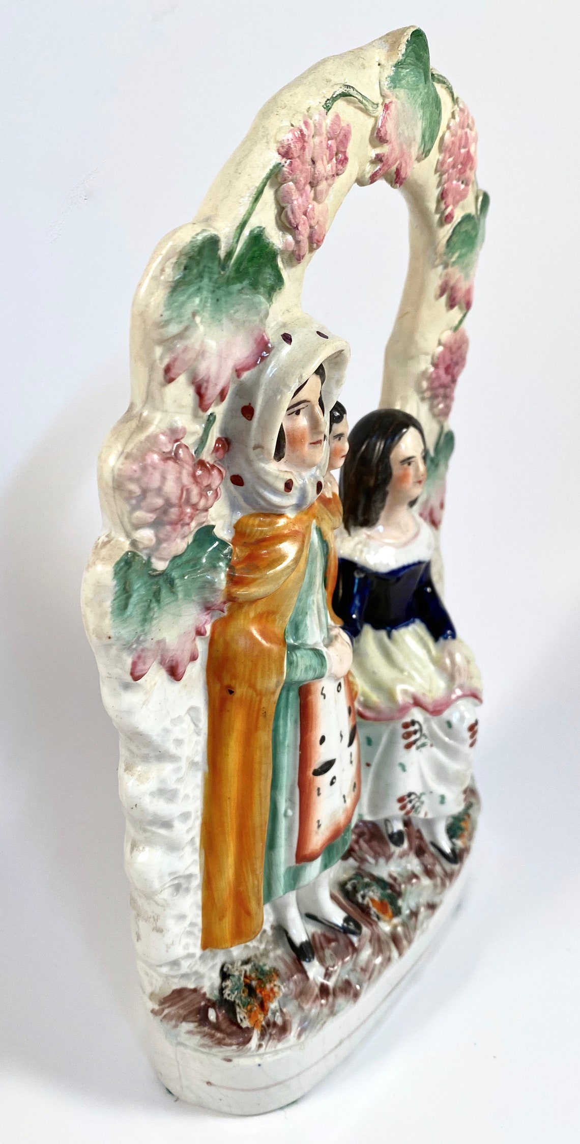 Antique Staffordshire Arch Flatback Statue Two Women With a | Etsy