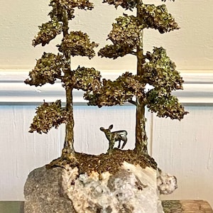 Richard Bell Smith Brass Bronze Bonsai Sculpture | Gemstone Conifer ...