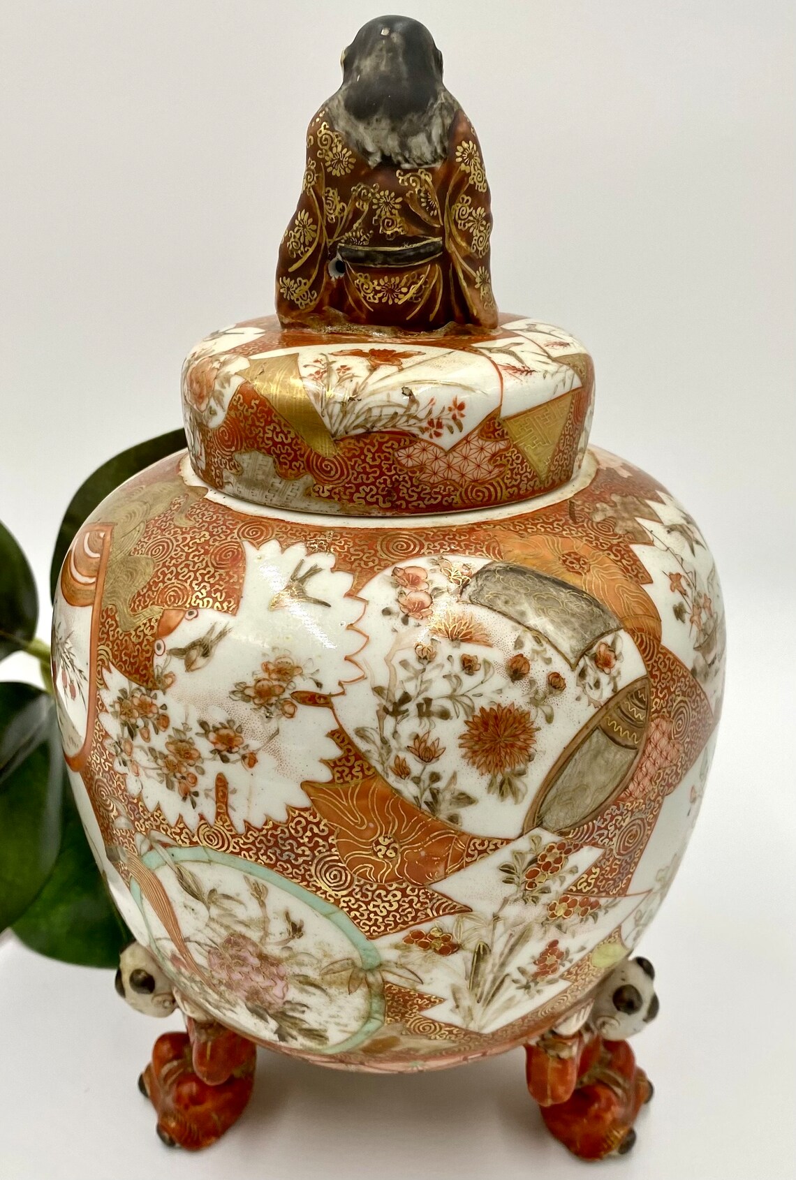Vintage Japanese Ginger Jar | Covered Lidded Jar | Kutani Porcelain ...