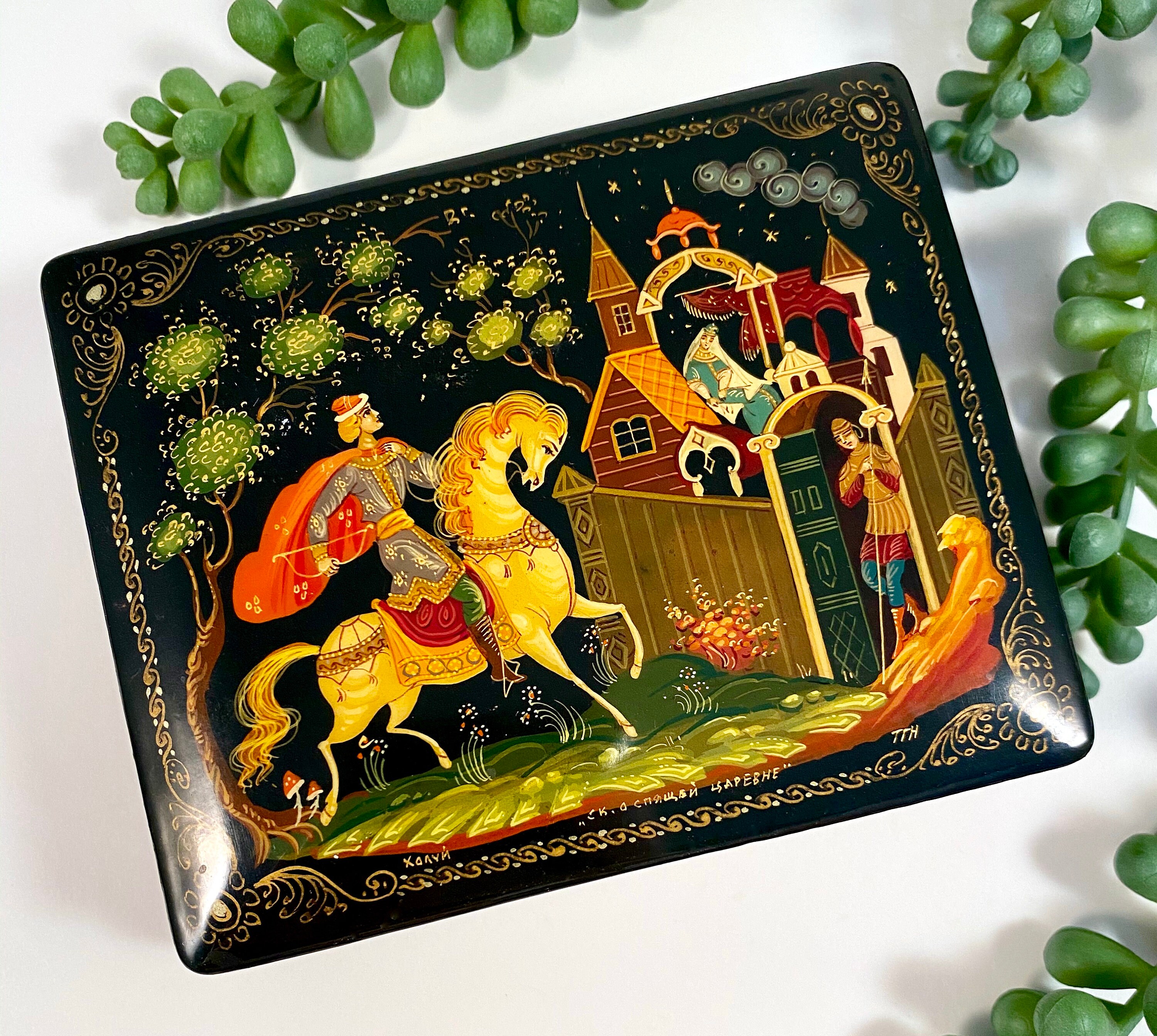 Beautiful Vintage Russian Lacquer Box Collectible Black - Etsy