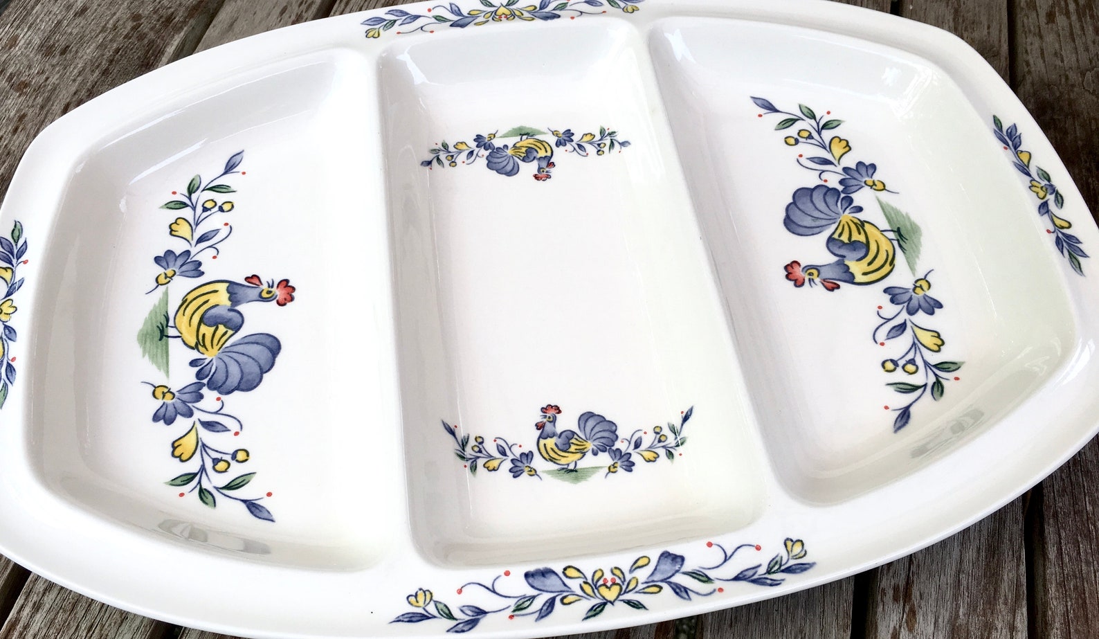 Retro Chicken Platter Divided Platter Divided Tray - Etsy