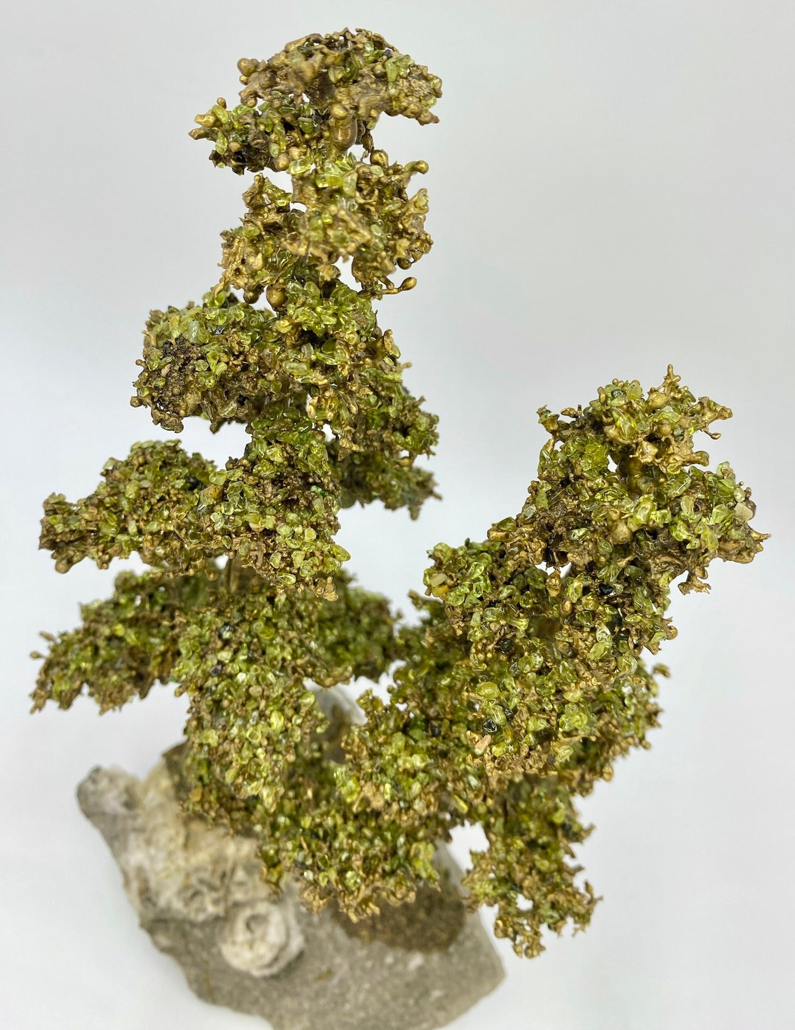 Richard Bell Smith Brass Bronze Bonsai Sculpture | Gemstone Conifer ...