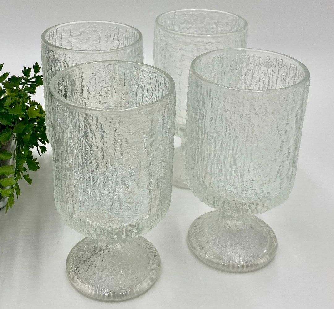 Vintage Ice Glass | Footed Glasses | Beer Glasses | Bark Glass Stemware ...