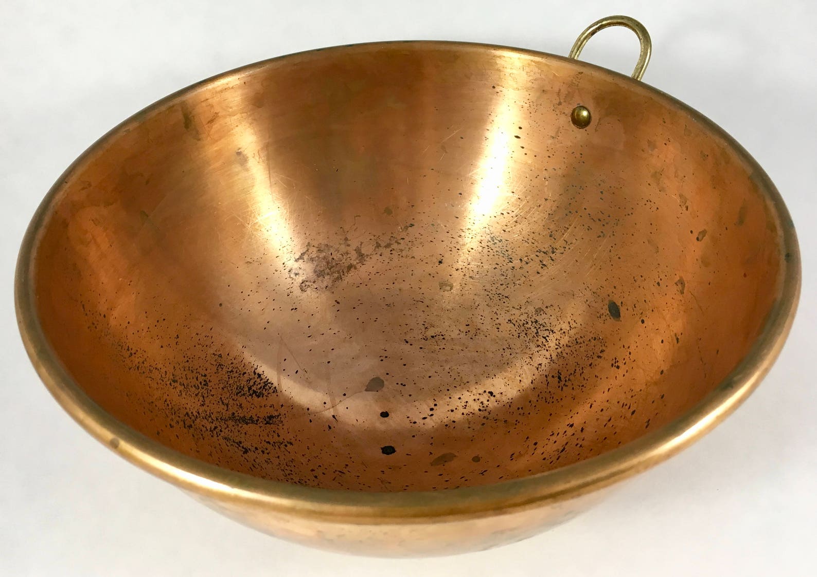 Copper Mixing Beating Bowl With Thumb Ring Verdigris Patina - Etsy