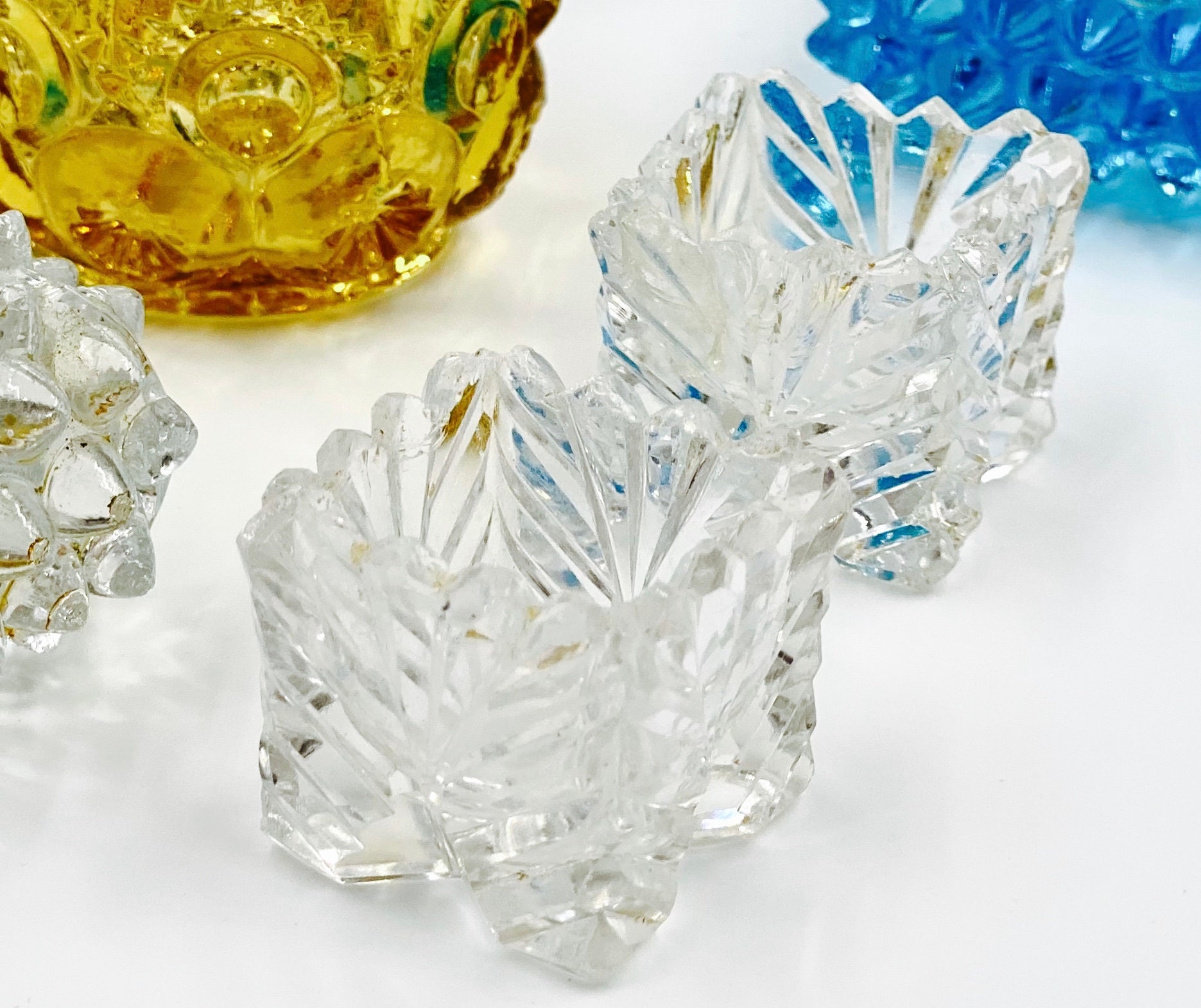 Vintage Salt Cellars Glass Salt Cellars Clear Glass - Etsy