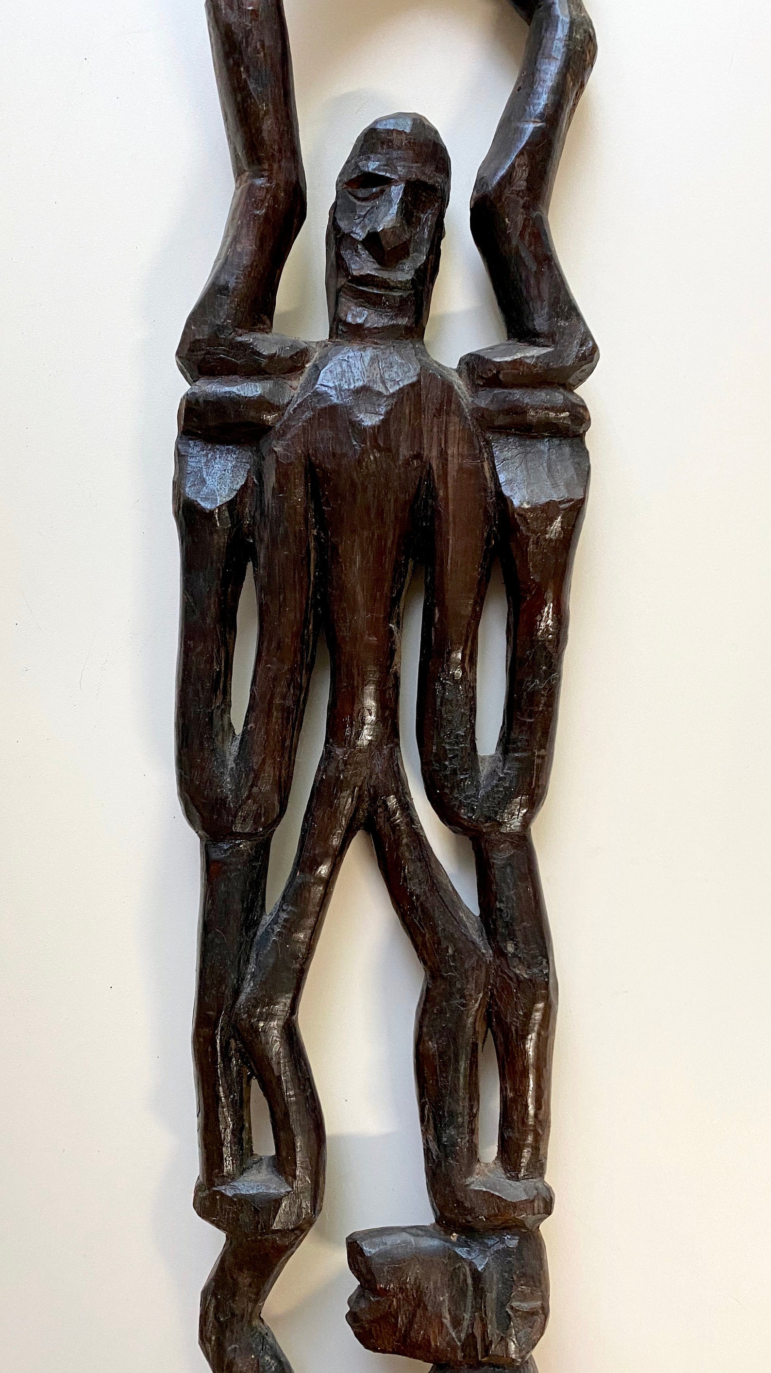 Vintage African Totem Art | Carved Wood Tall African Totem | Wall Art ...