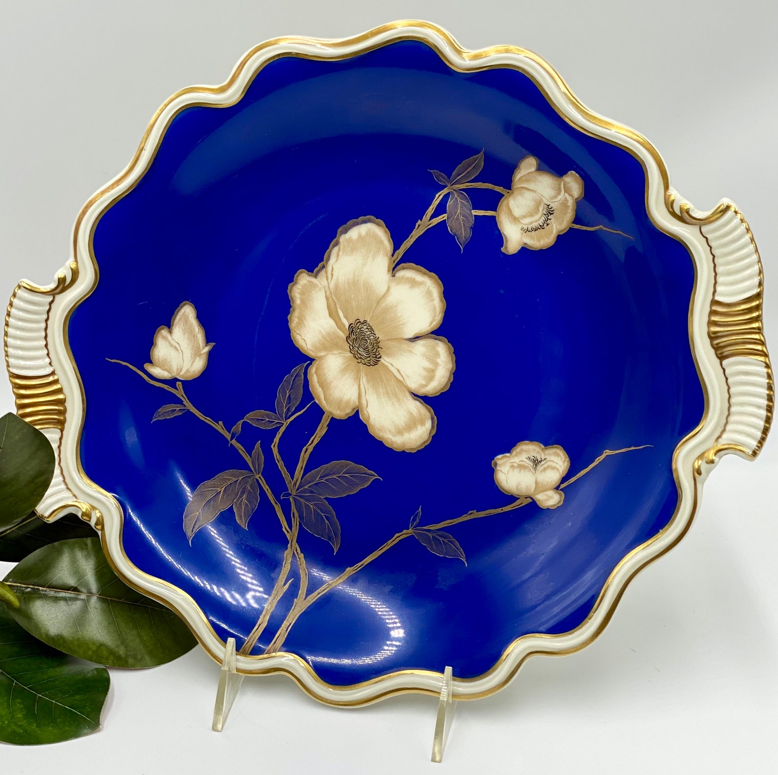 Vintage Weimar Porcelain Cabinet Platter Cobalt Blue With - Etsy