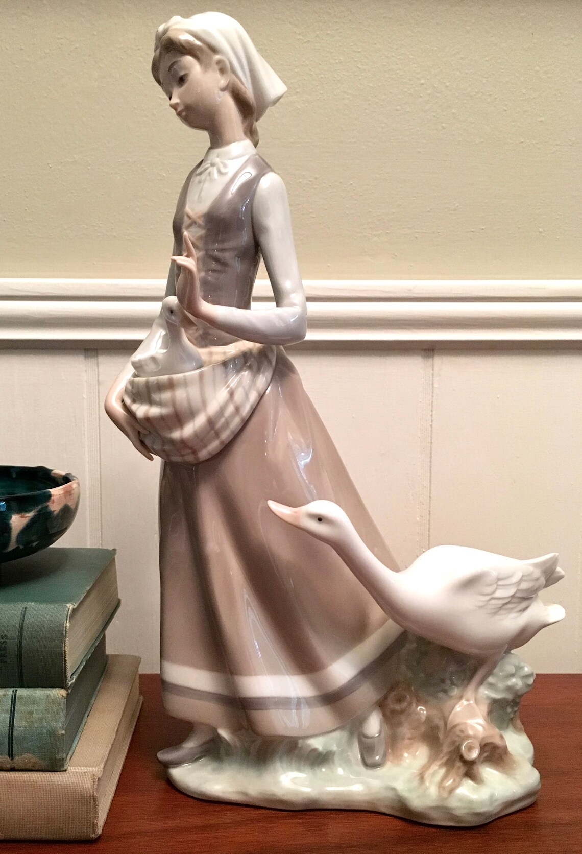 Lladro Porcelain Girl With Goose Figurine Statue 4815 - Etsy