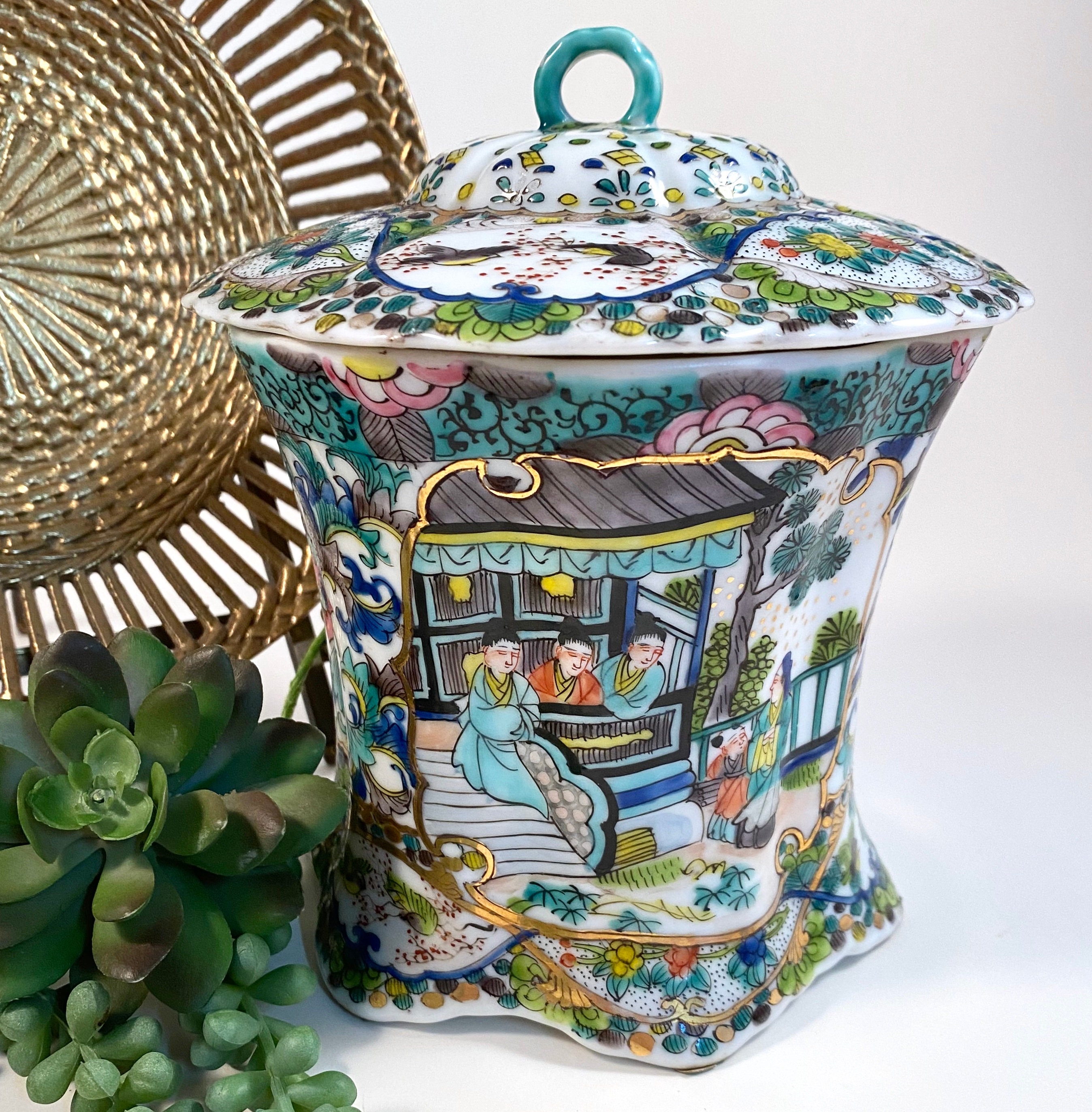 Antique Chinese Porcelain Canister Jar With Lid | Famille Verte ...