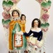 Antique Staffordshire Arch Flatback Statue Two Women With a Young Child ...