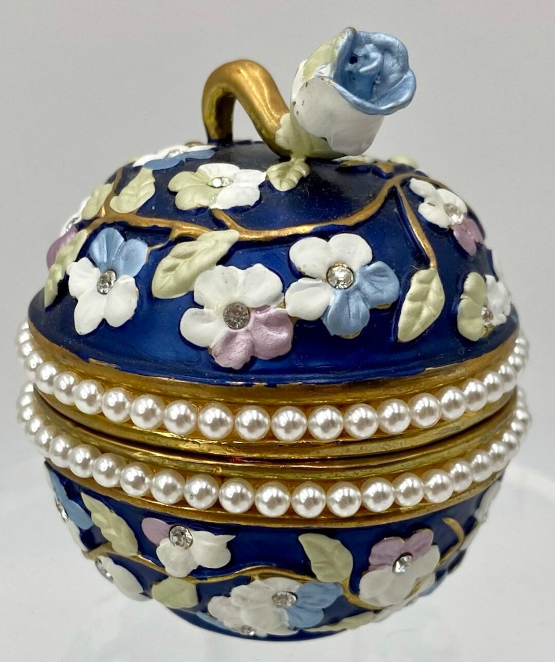 Vintage Rucinni Trinket Box | Decorative Jeweled Trinket Box With ...