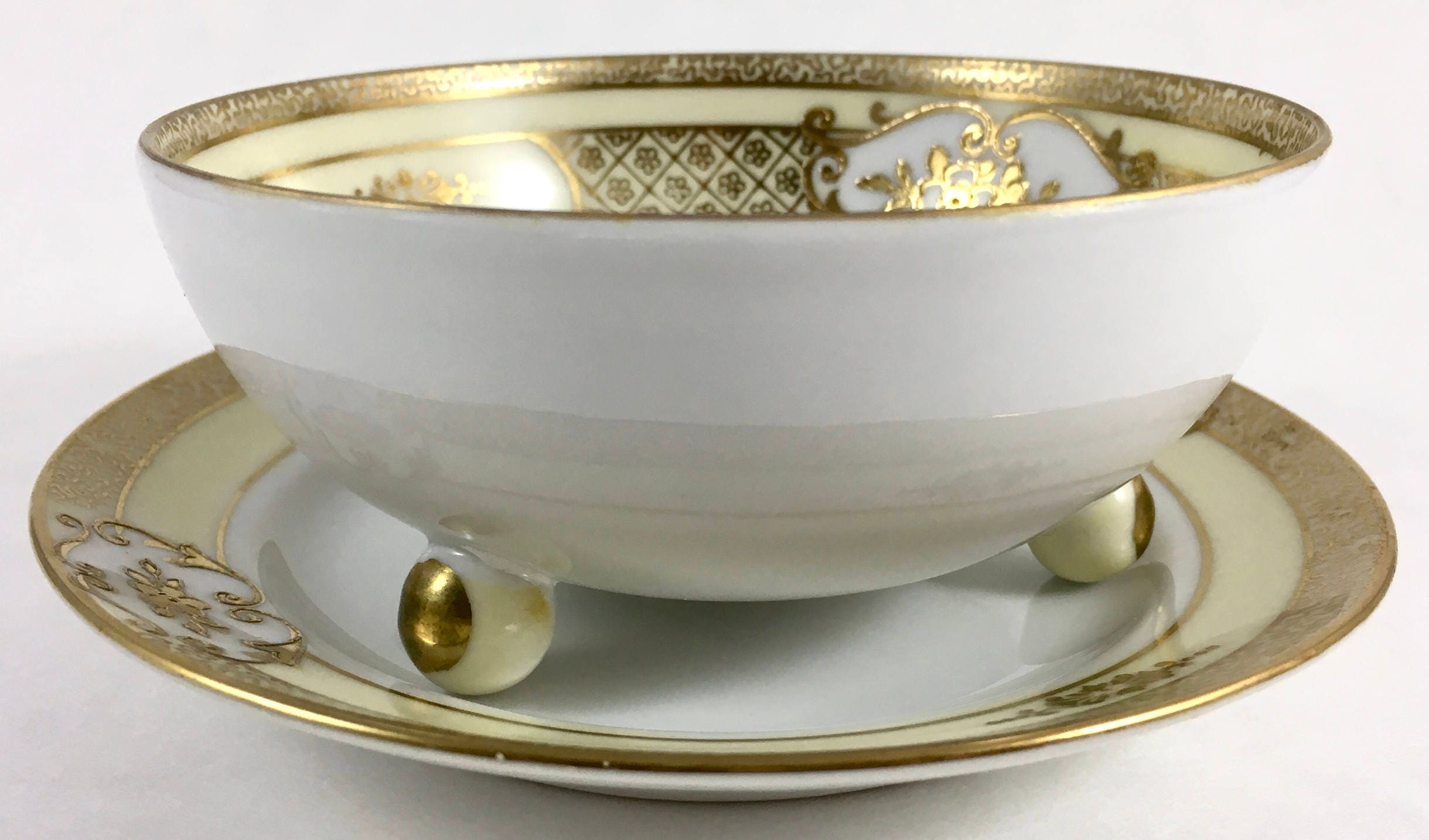 Vintage Noritake Morimura Brothers Porcelain China Three-footed Bowl ...