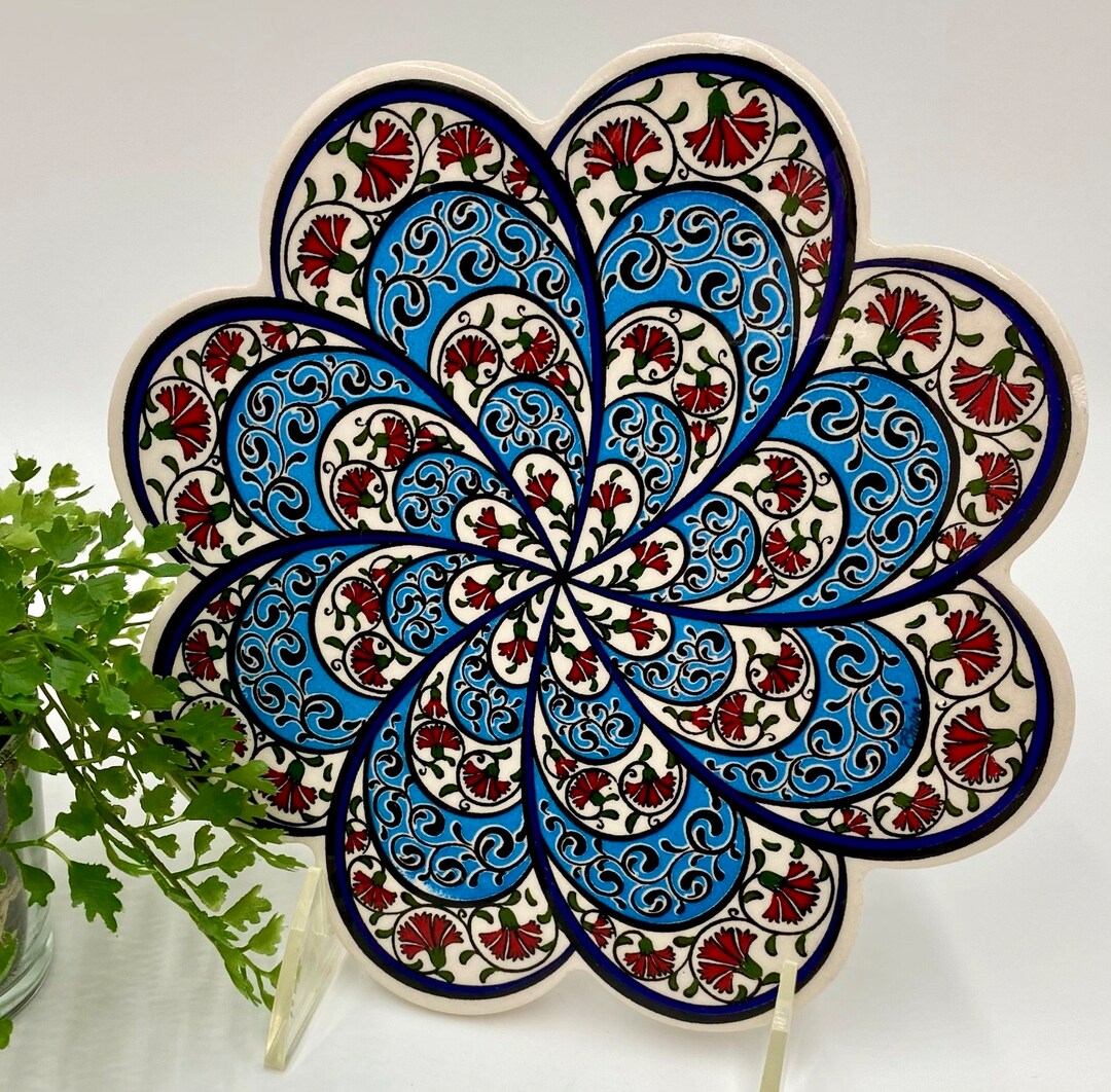 Lovely Ceramic Tile Trivet | Traditional Iznik Turkish Ceramic Tile ...