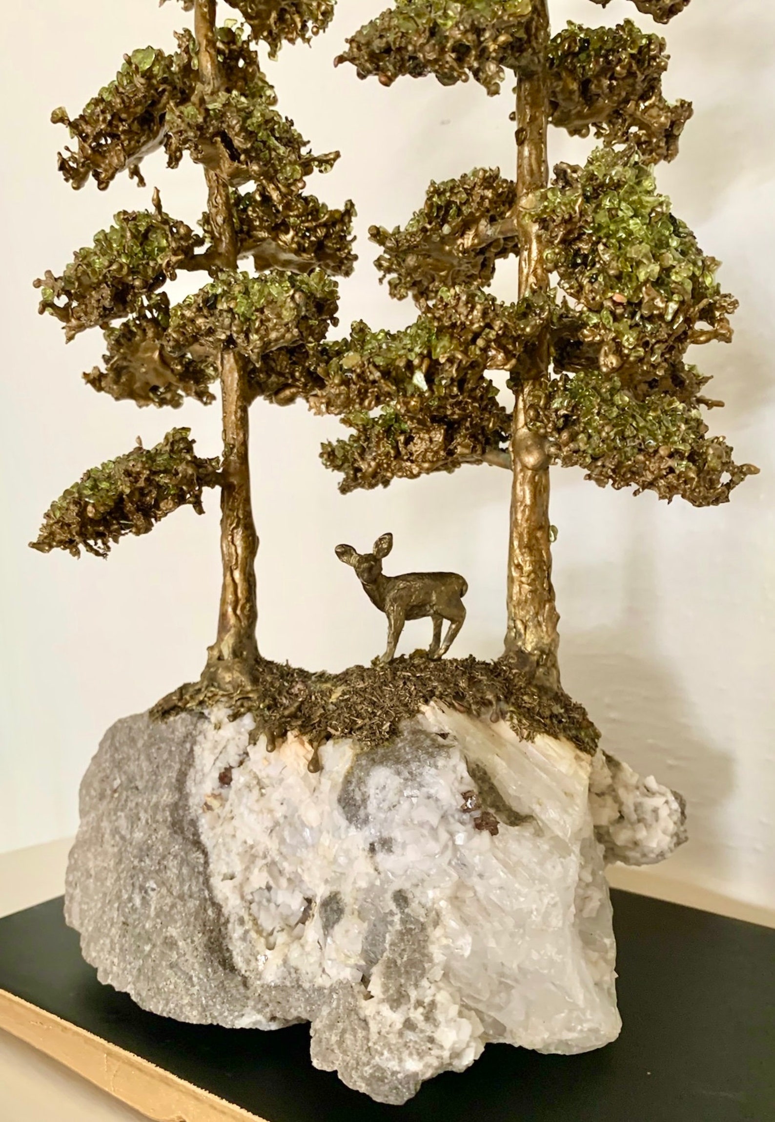 Richard Bell Smith Brass Bronze Bonsai Sculpture | Gemstone Conifer ...