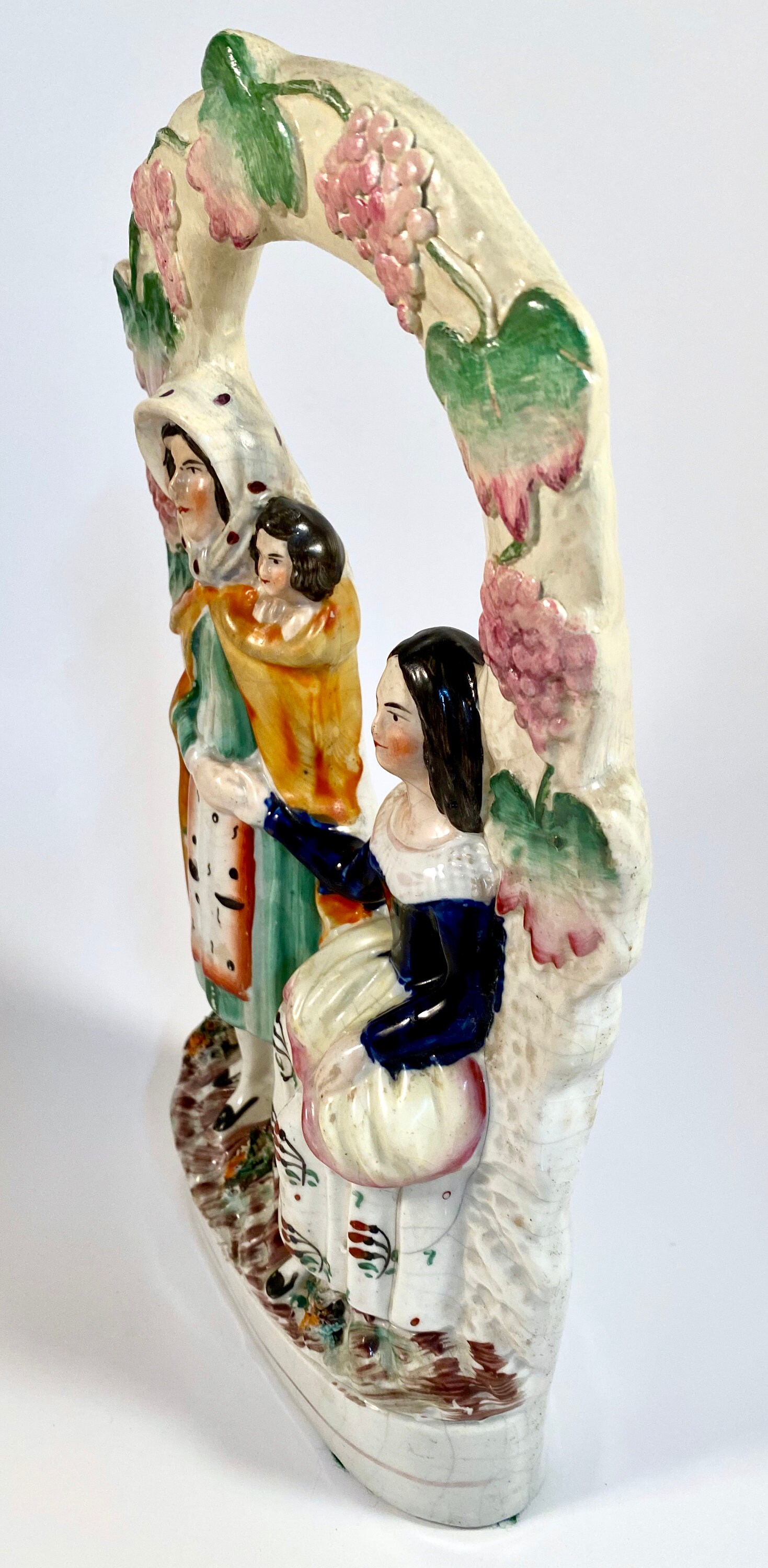 Antique Staffordshire Arch Flatback Statue Two Women With a - Etsy