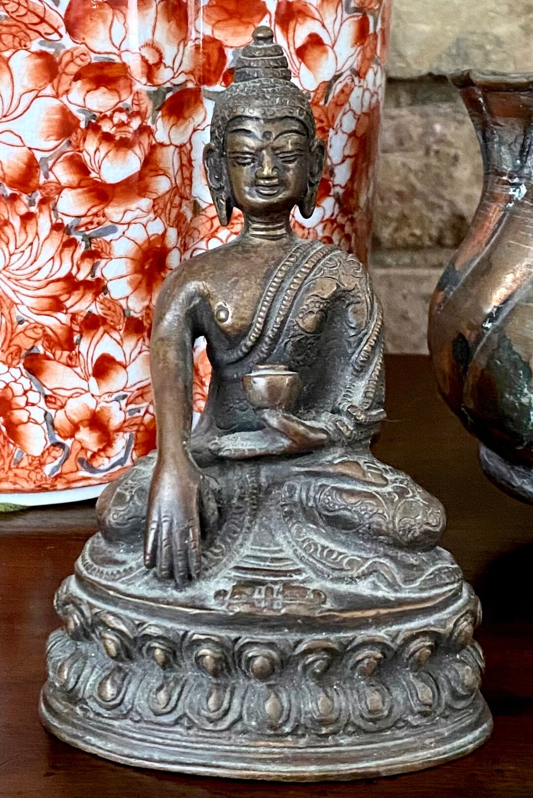 Small Borobudur Temple Buddha Statue | Bronze Buddha | Mahayana Temple ...