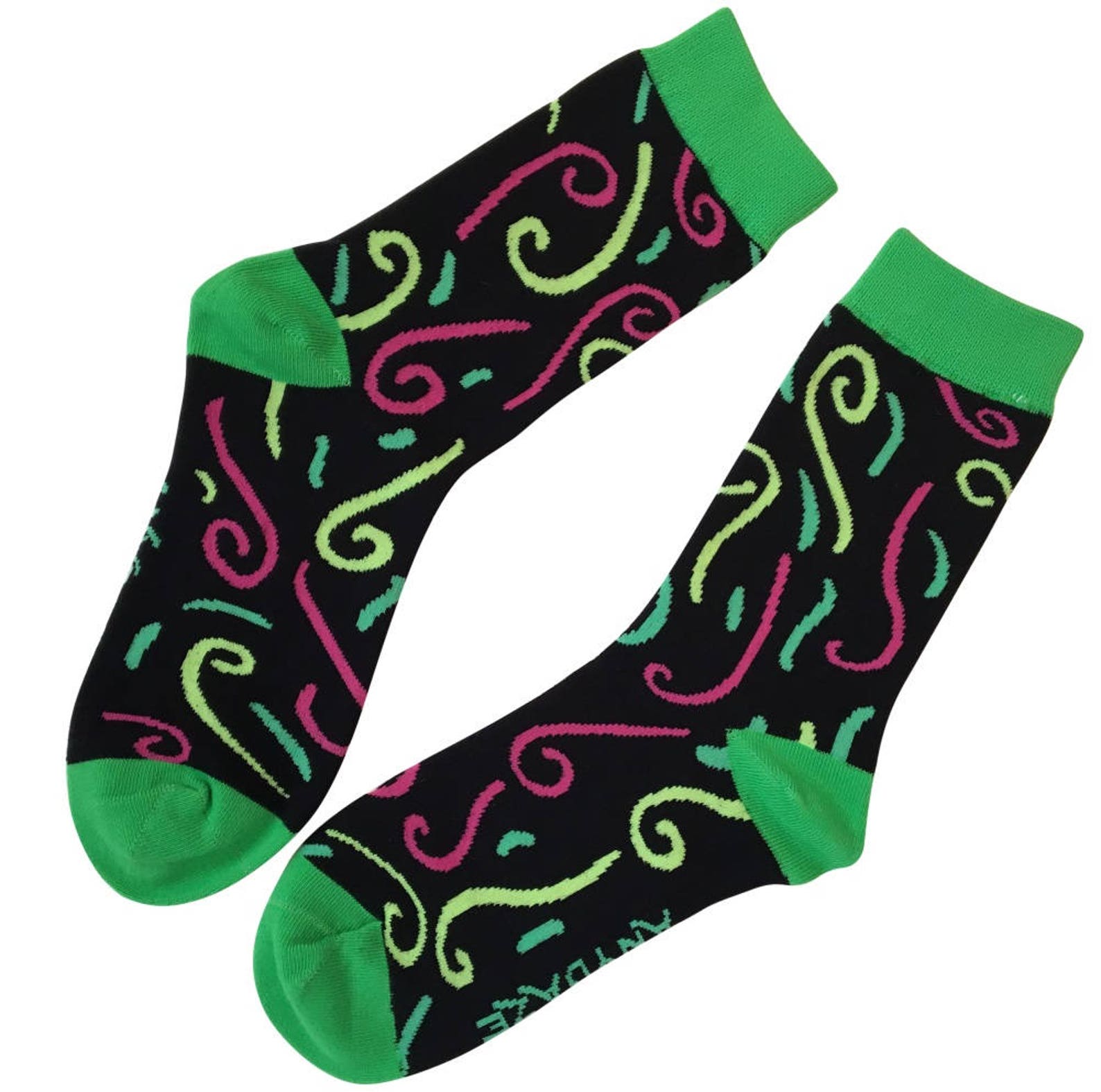 Neon Swirls Womens Crew Socks - Etsy.de