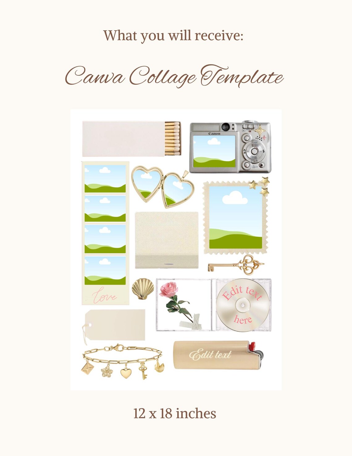 Matchbox Collage Poster Template | Digital Download Template | Blank ...