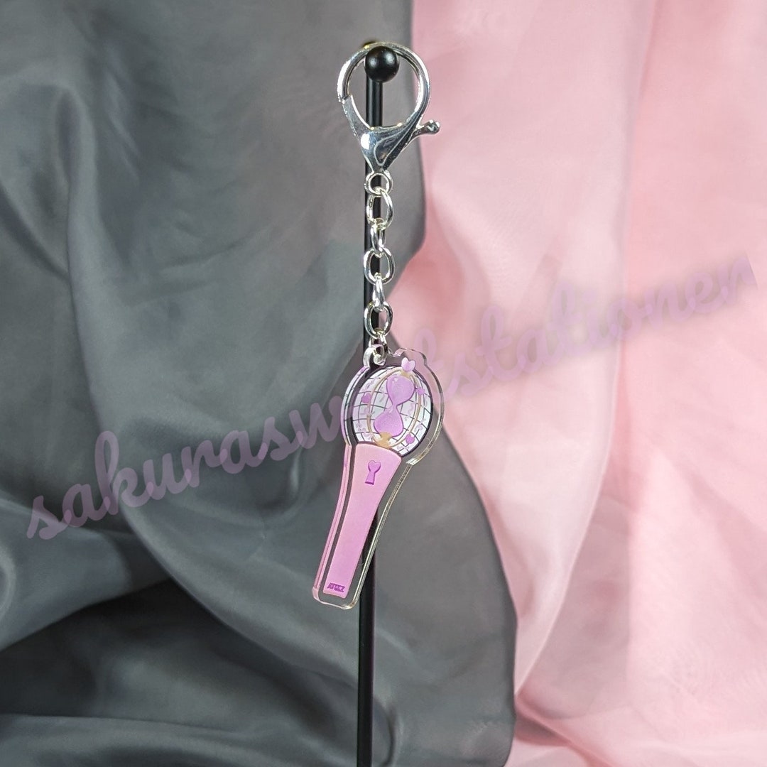 Pink Kawaii Lightiny Lightstick Inspired Charm Keyring - Etsy