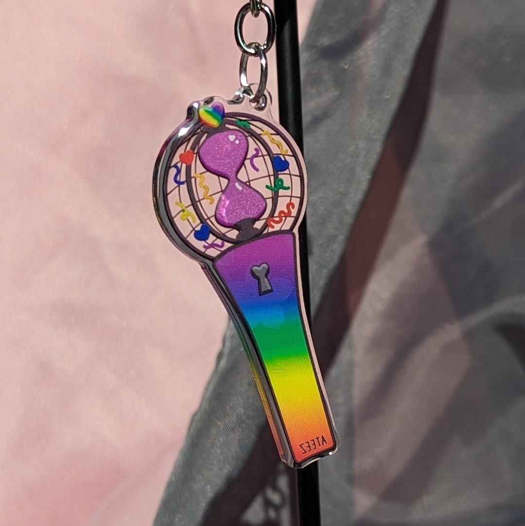 Rainbow LGBTQ Pride Kawaii Lightiny Lightstick Inspired Charm Keyring ...
